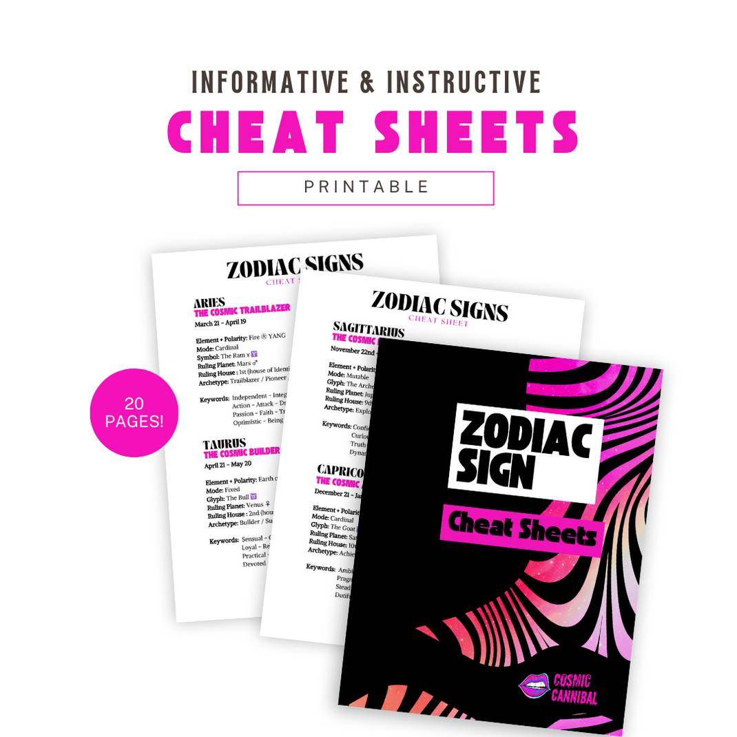 Cosmic Cannibal Zodiac Sign Cheat Sheets – CosmicCannibal